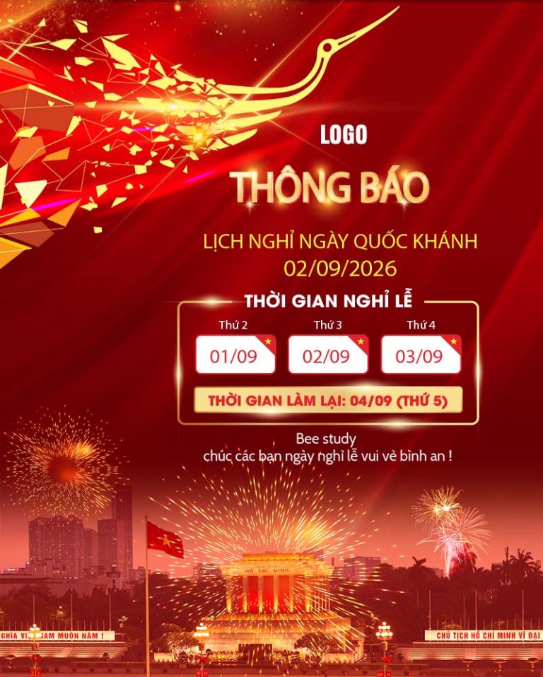 Template Lịch Nghỉ Quốc Khánh 2/9/2026 PSD: Mẫu Thông Báo Hiện Đại