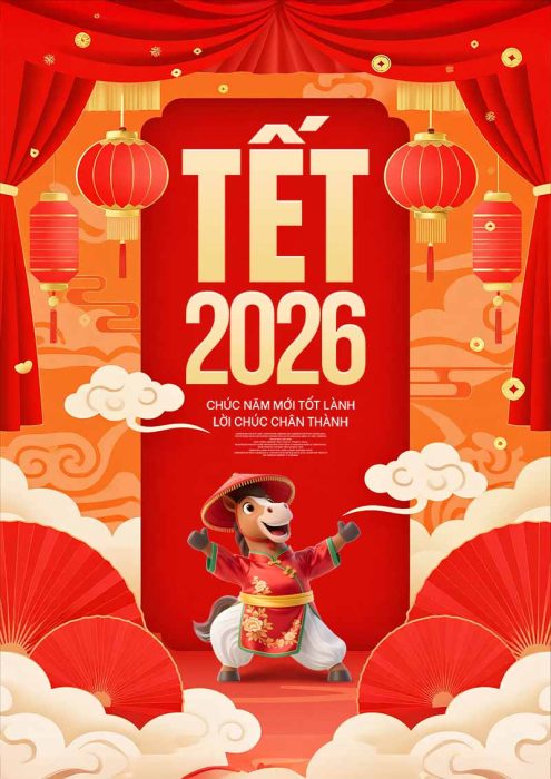 Poster Chúc Tết PSD: Mẫu Thiết Kế Sang Trọng Đẳng Cấp